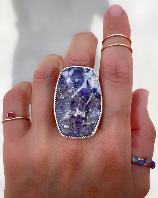 Lepidolite ring in silver (sizes 7-1/2 to 9) – La Femme Boheme