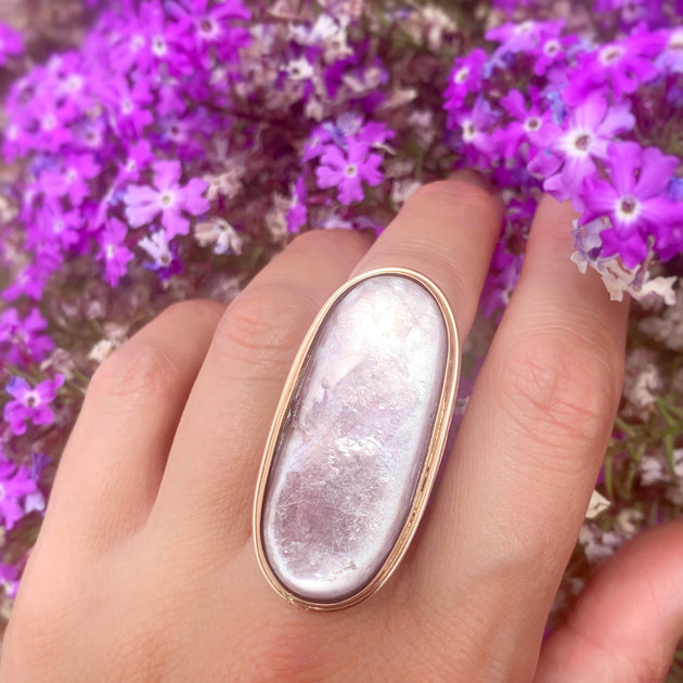 Lepidolite ring in 14K gold-fill – La Femme Boheme